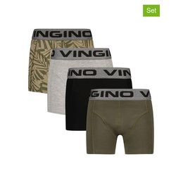 Vingino 4er-Set: Boxershorts in Khaki/ Grau/ Schwarz - 40% | Größe 134/140 | Kinder-waesche