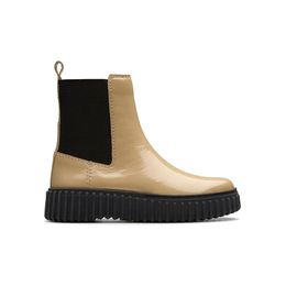 Clarks Leder-Chelsea-Boots "Torhill Maple" in Beige - 46% | Größe 36 | Stiefeletten