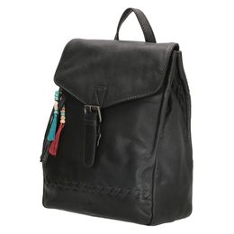 Micmacbags Leder-Rucksack "Friendship" in Schwarz - (B)25 x (H)32 x (T)12 cm - 36% | Damen-taschen