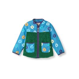 Smafolk Småfolk Fleecejacke "Äpfel" in Grün/ Blau - 37% | Größe 92/98 | Babyjacken