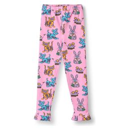 Smafolk Småfolk Leggings "Roboter-Haustiere" in Rosa - 42% | Größe 110/116 | Babyhosen