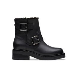 Clarks Leder-Boots "Rebelle" in Schwarz - 45% | Größe 39 | Damen-stiefel