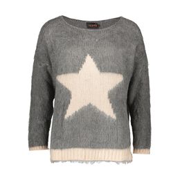 miss goodlife Pullover "Star" in Grau/ Creme - 71% | Größe XS | Damen-pullover-cardigans