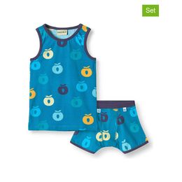 Smafolk Småfolk 2tlg. Wäsche-Set "Äpfel" in Blau - 36% | Größe 104/110 | Baby-waesche