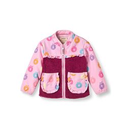Smafolk Småfolk Fleecejacke "Äpfel" in Rosa/ Rot - 37% | Größe 104/110 | Babyjacken