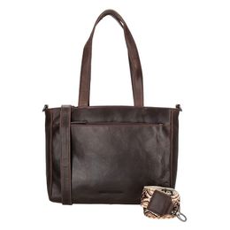 HIDE & STITCHES Leder-Schultertasche in Braun - (B)34 x (H)34 x (T)8 cm - 31% | Damen-taschen
