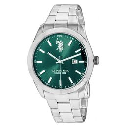 U.S. Polo Assn. Quarzuhr in Dunkelgrün/ Silver - 68% | Herrenuhren
