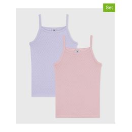 Petit Bateau 2er-Set: Hemdchen in Lila/ Rosa - 37% | Größe 86 | Baby-waesche