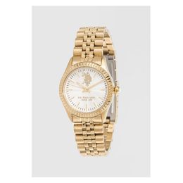 U.S. Polo Assn. Quarzuhr in Gold/ Weiß - 74% | Damen-uhren