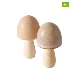 Boltze 2er-Set: Dekoaufsteller "Fazy" in Beige - (H)14 cm - 35% | Dekofiguren