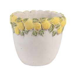 Clayre & Eef Clayre & Eef Blumentopf in Wei&szlig;/ Gold - (H)16 x &Oslash; 15 cm - 10% | Kerzen-vasen