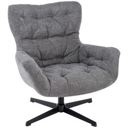 CARRYHOME Sessel, Grau, Metall, Textil, 83x88x80 cm, Sitzfl&auml;che 360&deg; drehbar, Wohnzimmer, Sessel, Polstersessel