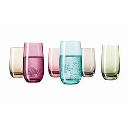 Leonardo Gl&auml;serset Sora, Mehrfarbig, Glas, 6-teilig, 390 ml, 23.4x14x15.6 cm, Essen & Trinken, Gl&auml;ser, Gl&auml;ser-Sets