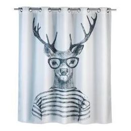 Duschvorhang Wenko "Mr. Deer", weiß, B:200cm H:180cm, Polyester, Duschvorhänge, Höhe 180 cm
