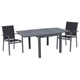 Garten-Essgruppe Garden Pleasure "ELENA", grau (anthrazit, anthrazit, anthrazit), B:180cm H:89cm T:180cm, Aluminium, Kunststoff, Sitzmöbel-Sets