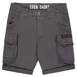 Shorts Alpha Industries "Crew Short", Herren, Gr. 36, Normalgrößen, grau (vintage grau), Obermaterial: 98% Baumwolle, 2% Elastan; Futter: 100% Baumwolle, Hosen