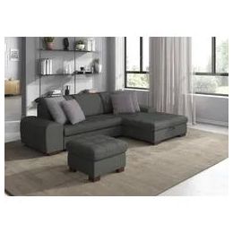 Sit & More Ecksofa SIT & MORE "Luxor L-Form", grau (graphite), B:275cm H:82cm T:173cm, Luxus-Microfaser ALTARA NUBUCK (100% Polyester);Soft clean (98% Polyester, 2% Polyamid);Struktur fein (100% Polyester), Sofas, wahlweise mit Bettfunktion, Bettkasten und Kopfteilverstellung