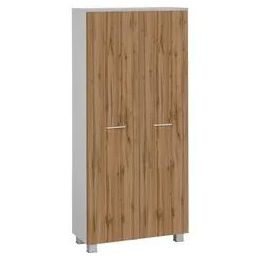 Midischrank Welltime "Trento, verschiedene Ausführungen und Farben", braun (wotaneiche), B:60cm H:130cm T:27cm, MDF, Schränke, Badmöbel, Badschrank, 60 cm breit, 2 Türen, viel Stauraum