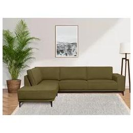 Ecksofa Places of Style "Casina", gelb (mustard), B:289cm H:85cm T:210cm, 90%Polyester, 10% Nylon, Sofas, mit abgerundeter Ottomane, in einem weichen Chenille-Stoff