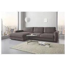 Ecksofa Places of Style "Bloomfield, bequem und elegant, OTTOs Choice, Breite 303cm, L-Form", grau (taupe), B:303cm H:84cm T:176cm, 100% Polyester, Sofas, wahlweise mit Bettfunktion und Bettkasten