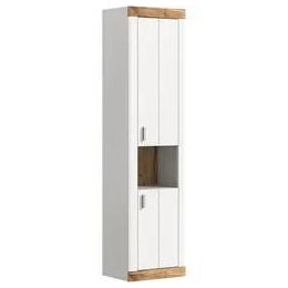 Hochschrank Home Affaire "Landsby, Breite 45cm, 2 Türen (Türanschlag wechselbar), 2 Einlegeböden", weiß, B:45cm H:172cm T:30cm, Schränke, Hängeschrank, Wandschrank, Badmöbel, Badschrank, Schrank,Bad