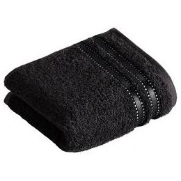Gästehandtücher Vossen "Cult de Luxe", schwarz, B:30cm L:50cm, Walkfrottee, Obermaterial: 100% Baumwolle, Handtücher, im Set, mit Glanzbordüre