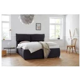 Polsterbett Andas "Jenson", grau (anthrazit), B:188cm L:225cm, Struktur weich (85% Polyester/15% Nylon), Betten, als Bettgestell oder mit 3 Matratzenarten und Härtegraden