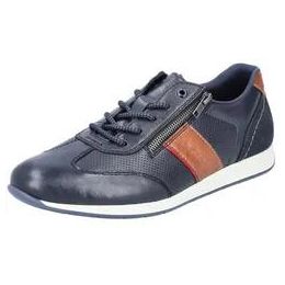 Sneaker Rieker, Herren, Gr. 44, blau, Leder, Synthetik, Schuhe, mit Reißverschluss, Freizeitschuh, Halbschuh, Schnürschuh