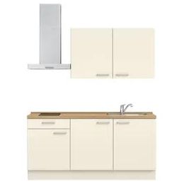 Küchenzeile Nobilia ""Touch I"", weiß (küche: weiß, korpus: magnolia matt, arbeitsplatte: eiche sierra nachbildung), B:180,3cm H:216,6cm T:60cm, Komplettküchen-Sets, vormontiert, Ausrichtung wählbar, Breite 180 cm, wahlw. mit E-Geräten