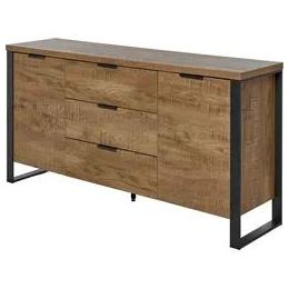Sideboard Jahnke "LOOP SB 150", orange (mango), B:150cm H:76,2cm T:39,5cm, Holzwerkstoff, Sideboards, mit 2 Türen + 3 Schubladen, Breite ca. 150 cm