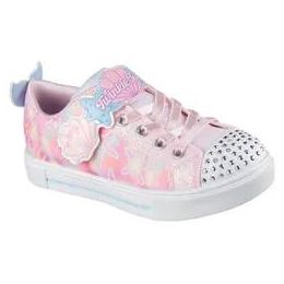 Sneaker Skechers KIDS "TWINKLE SPARKS", Kinder, Gr. 31, bunt (hellrosa, multi), Lederimitat, Glitzer, kontrastfarbene Details, Schuhe, Blink,-Schlupfschuh mit Glitzer+Strass, Größenschablone zum Download