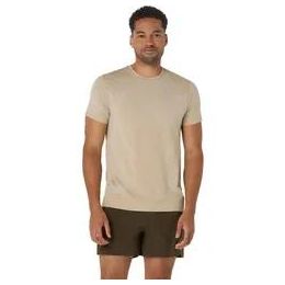 Laufshirt asics "ROAD SEAMLESS SS TOP", Herren, Gr. S, beige (cream), Obermaterial: 65% Polyamid, 35% Polyester, normal, Shirts
