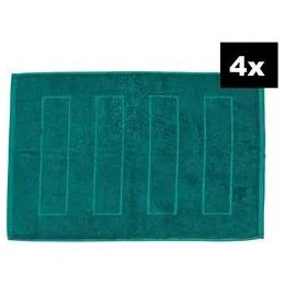 Badematte done. "DAILY UNI 4er-Set", grün (dunkelgrün), H:5mm, Baumwolle, Badematten, Badvorleger aus 100% Baumwolle