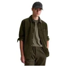 Marc O'Polo Langarmhemd MARC O'POLO DENIM "aus softem Frottee-Cord", Herren, Gr. S, primary_ausgabeGroessentyp, pineneedle, Obermaterial: 100% Baumwolle, unifarben, relaxed fit normal, Manschette, Hemden