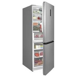 Hanseatic Kühl-/Gefrierkombination "HKGKB18560BNFI", Energieeffizienz: B (A-G), silber (edelstahl), B:59,5cm H:185cm T:70cm, Kühlschränke