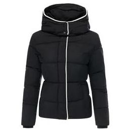 Winterjacke Ragwear "Gleama YOUMODO", Damen, Gr. XL (42), schwarz, Obermaterial: 100% Polyester. Innenfutter: 100% Polyester. Wattierung: 100% Polyester, tailliert h&uuml;ftlang, hoch geschlossener Ausschnitt, eng Rippstrickb&uuml;ndchen, Jacken Winterjacke, Wasserdichte Damen Steppjacke mit abnehmbarer Kapuze