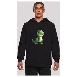 Kapuzenpullover F4NT4STIC "Süßer grüner Dino", Herren, Gr. 3XL, schwarz, Obermaterial: 65% Baumwolle, 35% Polyester, slim fit, Pullover, Premium Qualität
