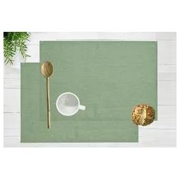 Platzset my home "Aolva", grün (matte grün), B:45cm L:30cm, Obermaterial: 100% Polyester, Platzsets, 45 x 30 cm, Strukturiert, modern, basic, Esszimmer, Wohnzimmer, Deko