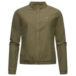 Kurzjacke Ragwear "Malawi Linen", Damen, Gr. XL (42), grün (olivgrün), Obermaterial: 65% Baumwolle, 35% Leinen, Innenfutter: 100% Polyester, normal hüftbedeckend, Rundhals, Ärmel ohne Ärmelschlitz elastischer Bund mit Gummizug, Jacken, Leichte Leinen Übergangsjacke