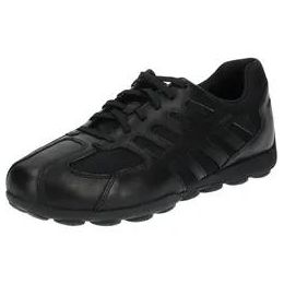 Sneaker Geox "Geox Sneaker Leder/Mesh", Herren, Gr. 42, schwarz (schwarz, schwarz), Leder, Textil, Schuhe Sneaker