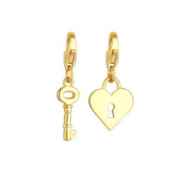 NENALINA Charm Herz, Schloss, Schl&uuml;ssel Damen Gr&ouml;&szlig;e One Size gold