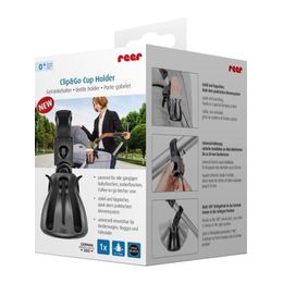Reer Clip&Go Cup Holder Getränkehalter in Schwarz ab 0 Monate | Gr.: onesize