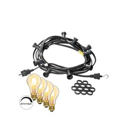 SATISFIRE Garten Party Lichterkette Illu 50x dimmbare LED Glühbirne 30m schwarz | Gr.: onesize