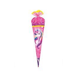 Roth Stoffschultüte Stoffwunder Einhornportrait 70 cm mit Rohling in Rosa | Gr.: onesize