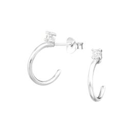 Alexander York Ohrstecker CREOLE halboffen Zirkonia in 925 Sterling Silber, 2-tlg. | Gr.: onesize