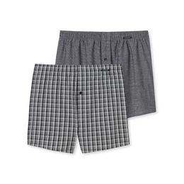 Schiesser Web-Boxershorts 2er Pack in Grau | Gr.: XL