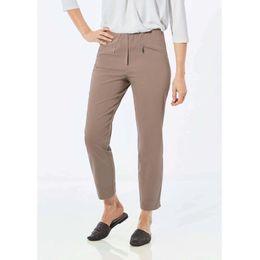 GOLDNER Kurzgr&ouml;&szlig;e: 7/8-Bengalinhose Stretchhose LOUISA mit Taschen in taupe | Gr.: 21