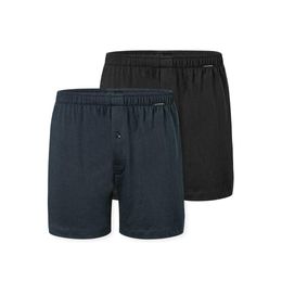 Schiesser Boxershorts Singel-Jersey in Schwarz / blau | Gr.: XXL