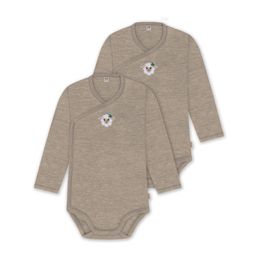 Normani Outdoor Sports 2er Pack Baby-Body Basic Merino Wickelbody in Beige | Gr.: 86
