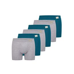 Sloggi Long Short / Pant men GO Natural in Grau / T&uuml;rkis | Gr.: L